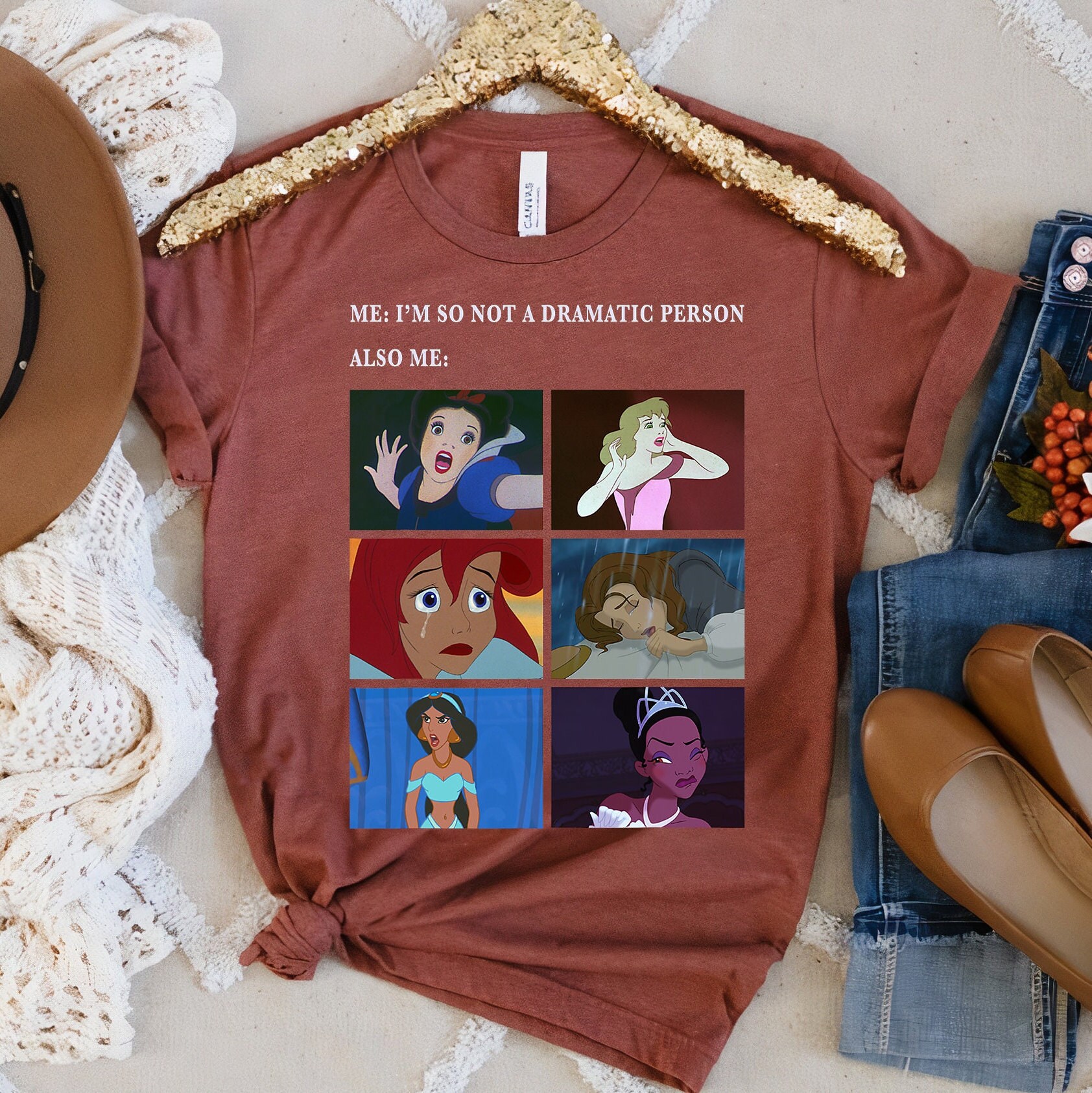 Disney Princess Not Dramatic Meme Panel T-Shirt