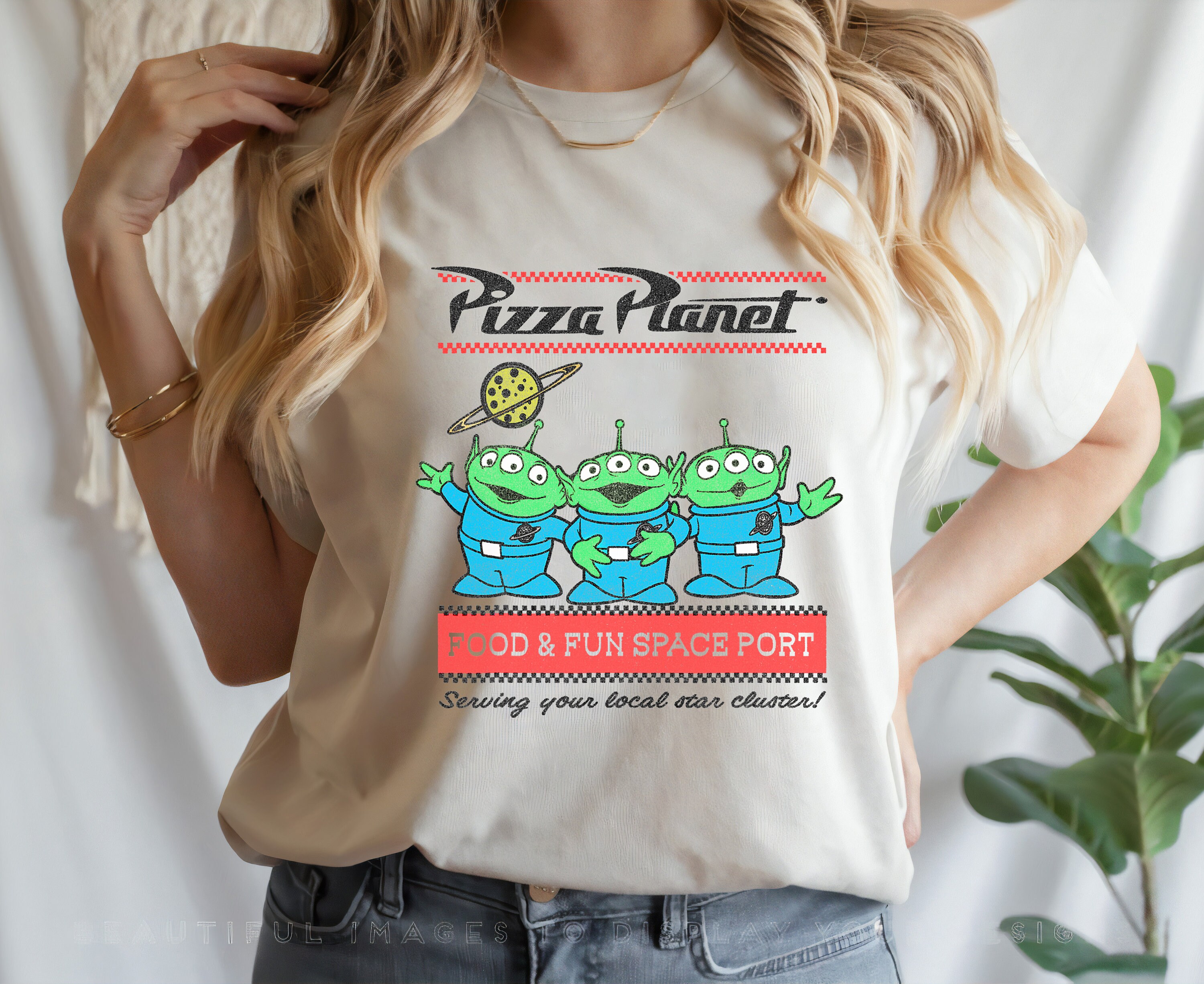 Disney Pixar Aliens Pizza Planet Pastel Logo T-Shirt Designed & Sold By ...
