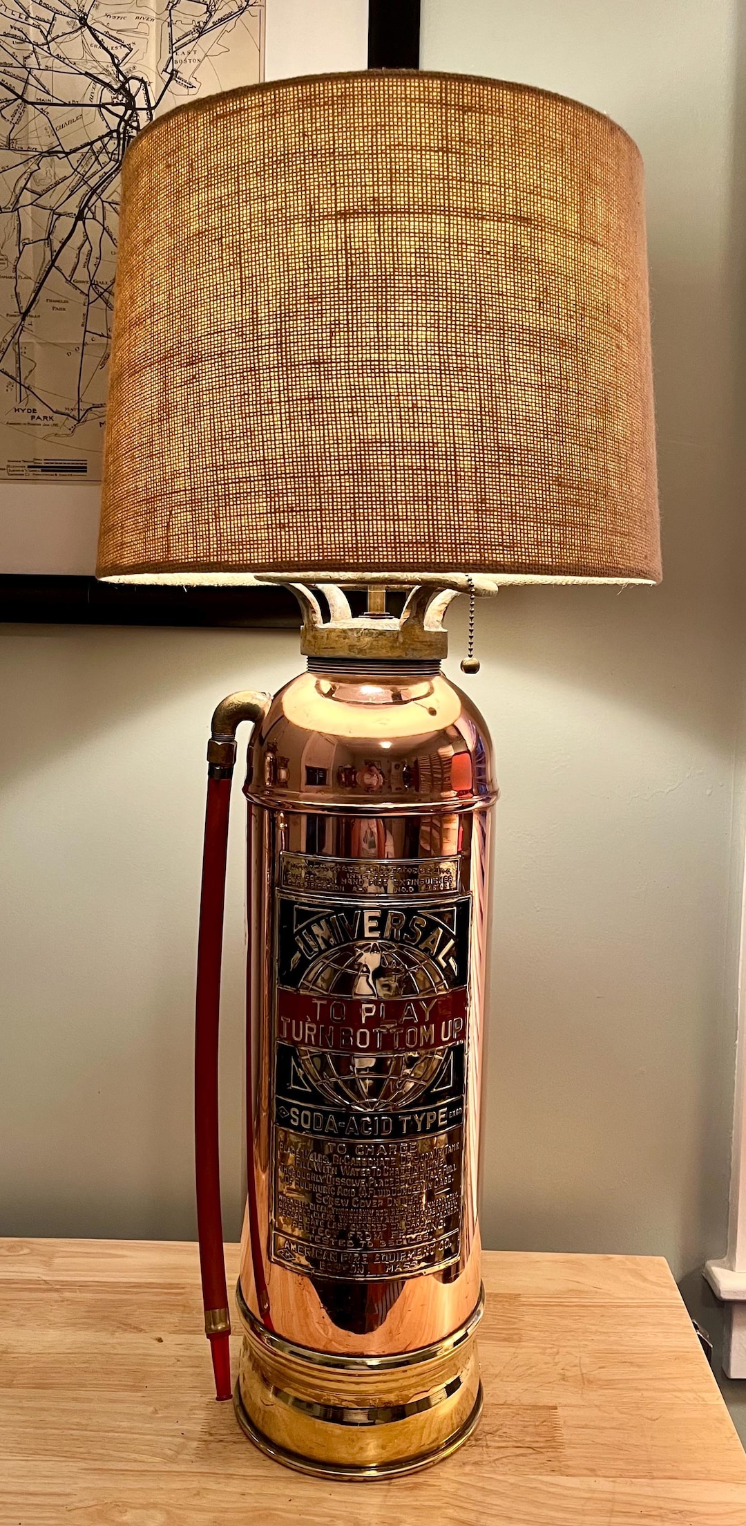 Antique Fire Extinguisher Lamp - Etsy