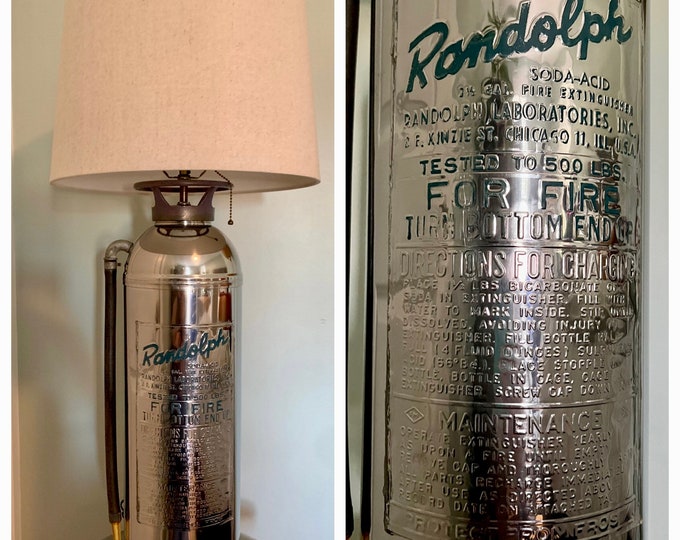 Antique Fire Extinguisher Lamp, Vintage Lamp, Firefighter, Fire ...