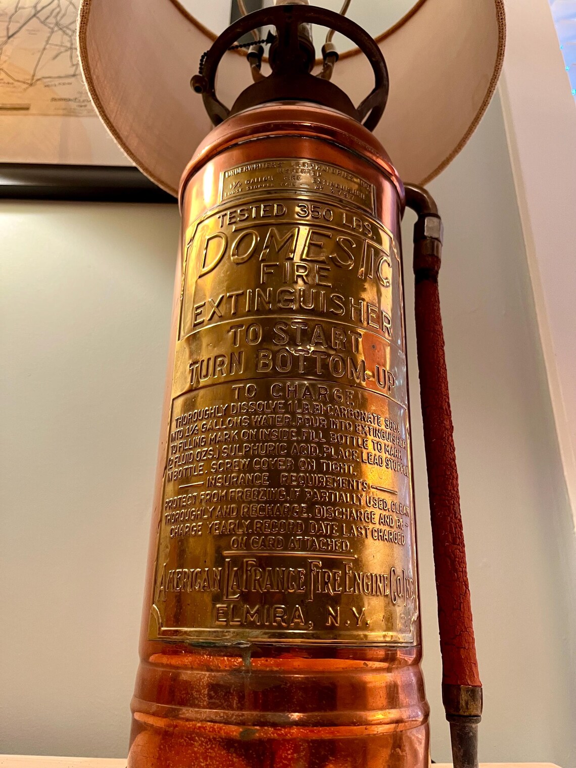Antique Fire Extinguisher Lamp (pony Size) - Etsy
