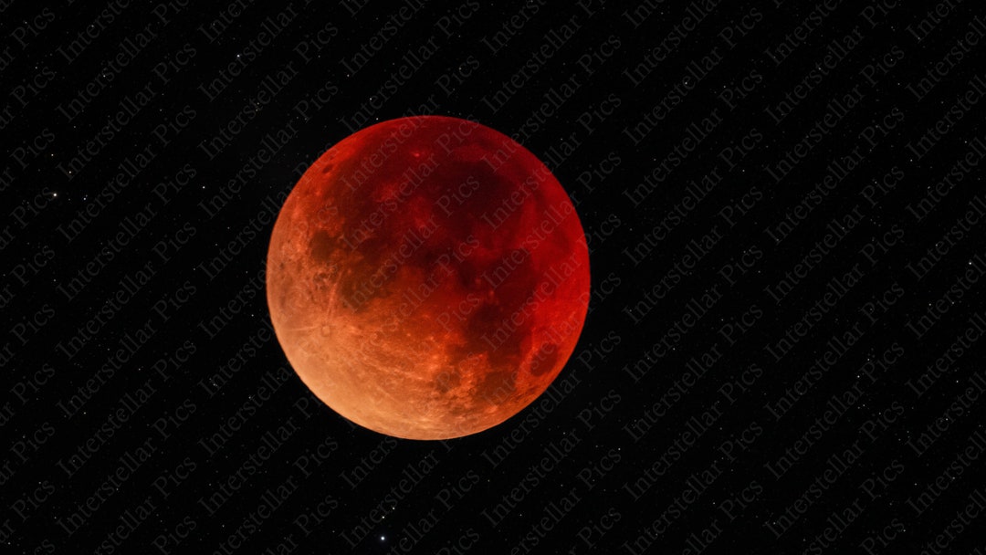 Total Blood Moon/lunar Eclipse - Digital Art - Printable Wall Art ...