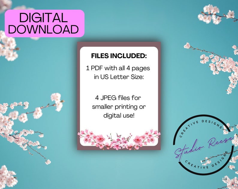 Printable Stationery Set US Letter Size 8 1/2 X 11 PDF - Etsy