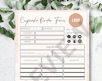 EDITABLE Cake Order Form | Bakery PDF Printable, Cake Business Form ...