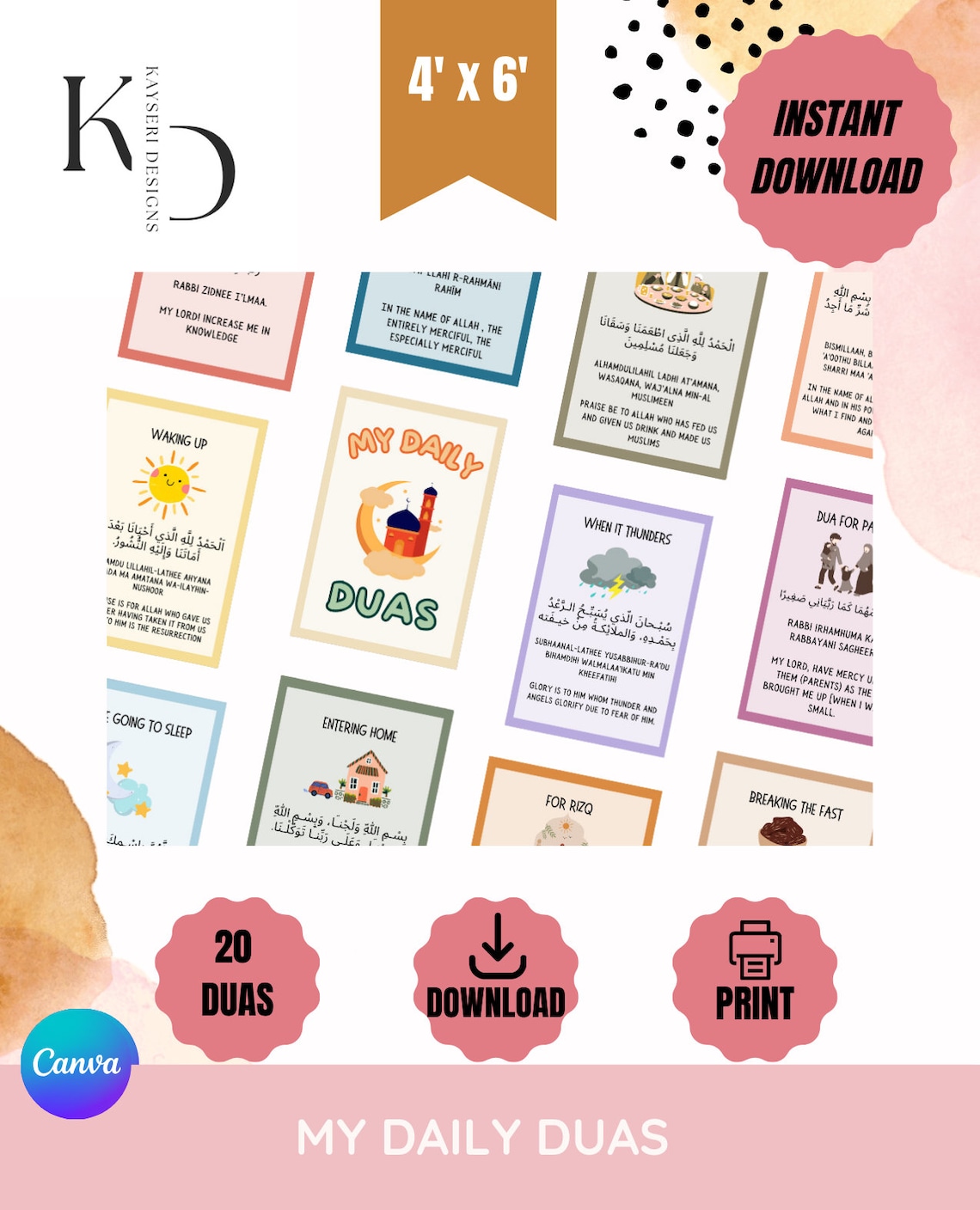 Kids Dua Cards Duas for Kids Prayer Cards Islamic Dua Flashcards ...