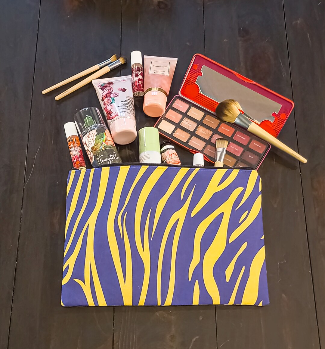 Purple and Gold Tiger Stripe Cosmetic/accessory Pouch - Etsy