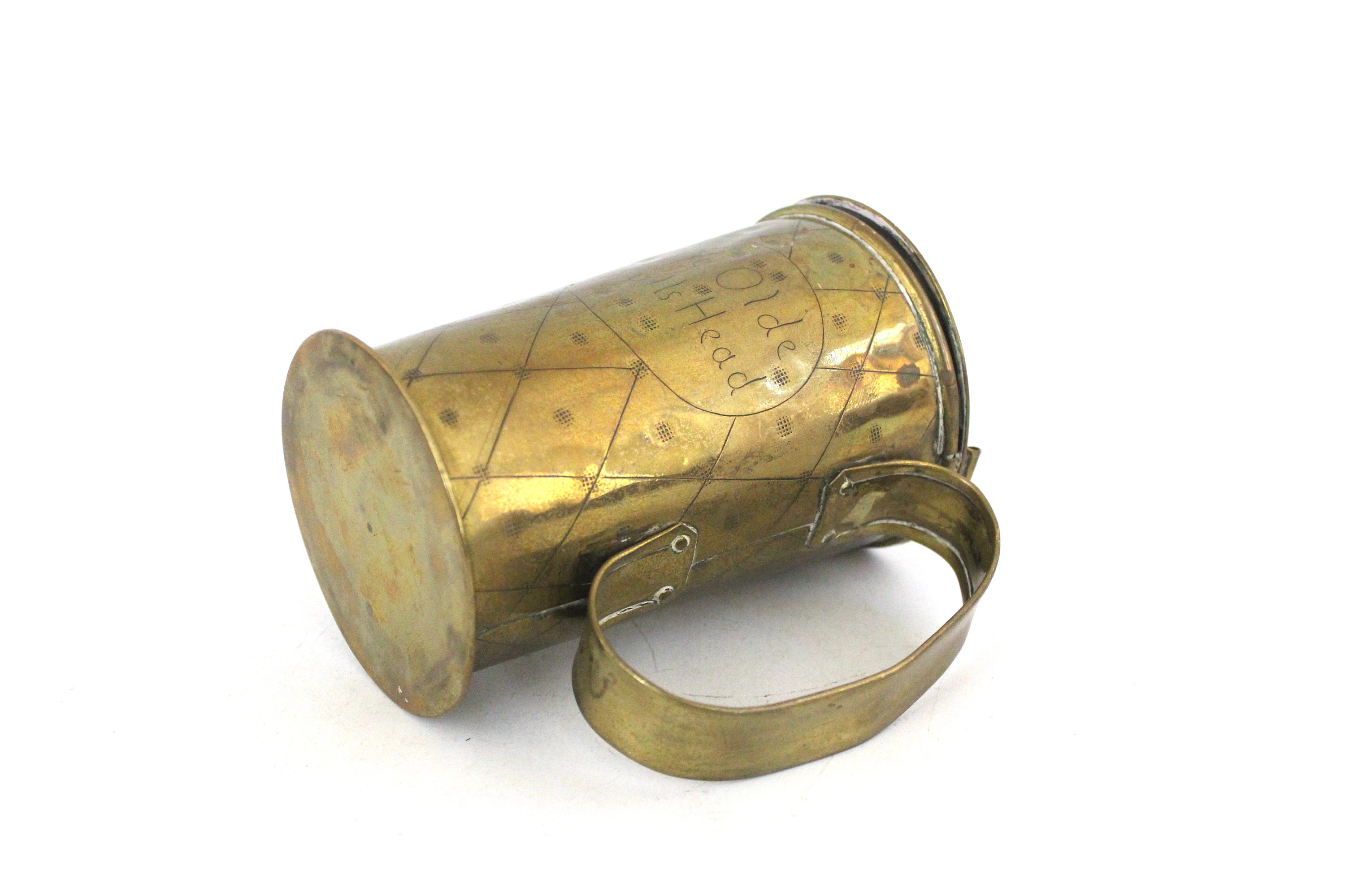 Vintage Lidded Tankard in Solid Brass With Decorative Etchings || Retro ...