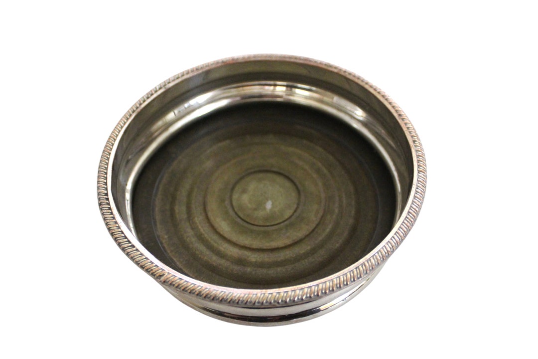 Lovely Vintage Silver Plated Bottle Coaster With Bakelite Base and ...