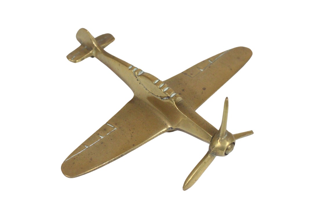 Fabulous Vintage Model Spitfire / Hurricane WW2 RAF in Solid Brass ...