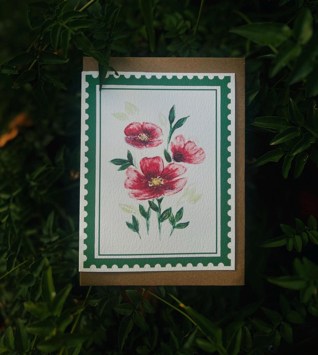 Floral Watercolor Greeting Card – Stamp Art Print, All Occasion - Etsy
