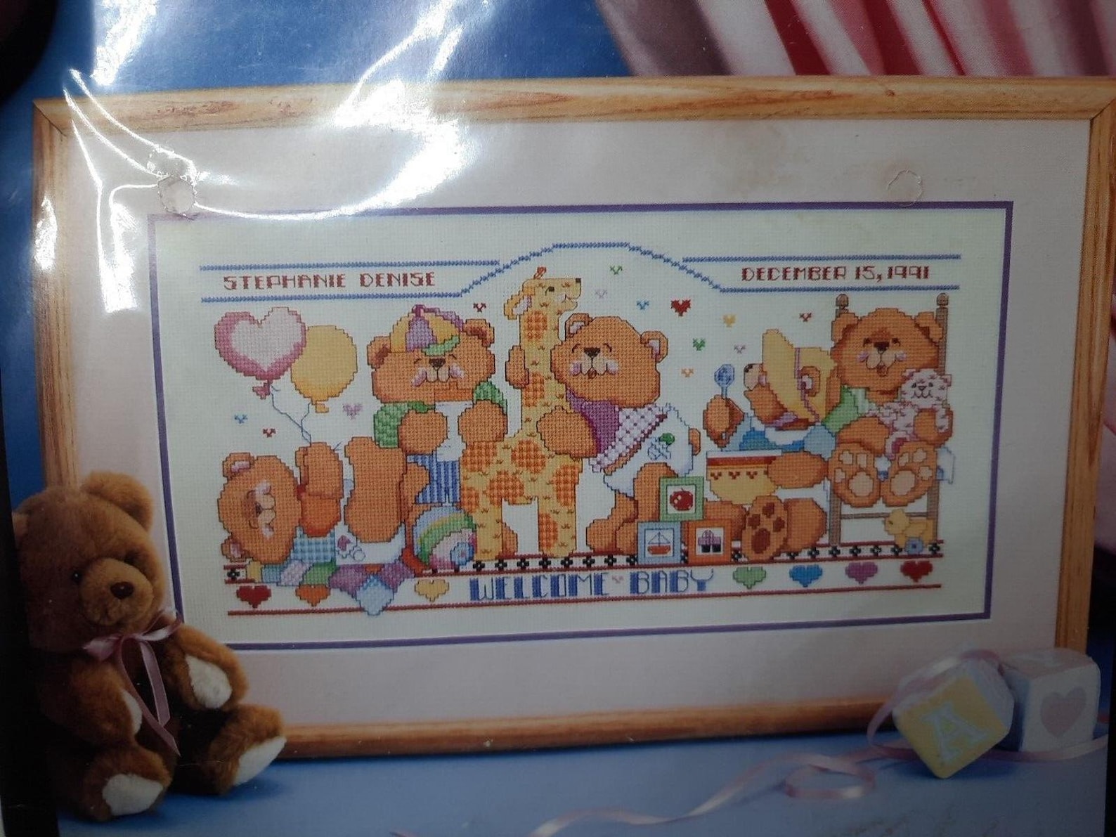 Bucilla Counted Cross Stitch Kit Bouncing Baby Bears Birth Record 40643 ...