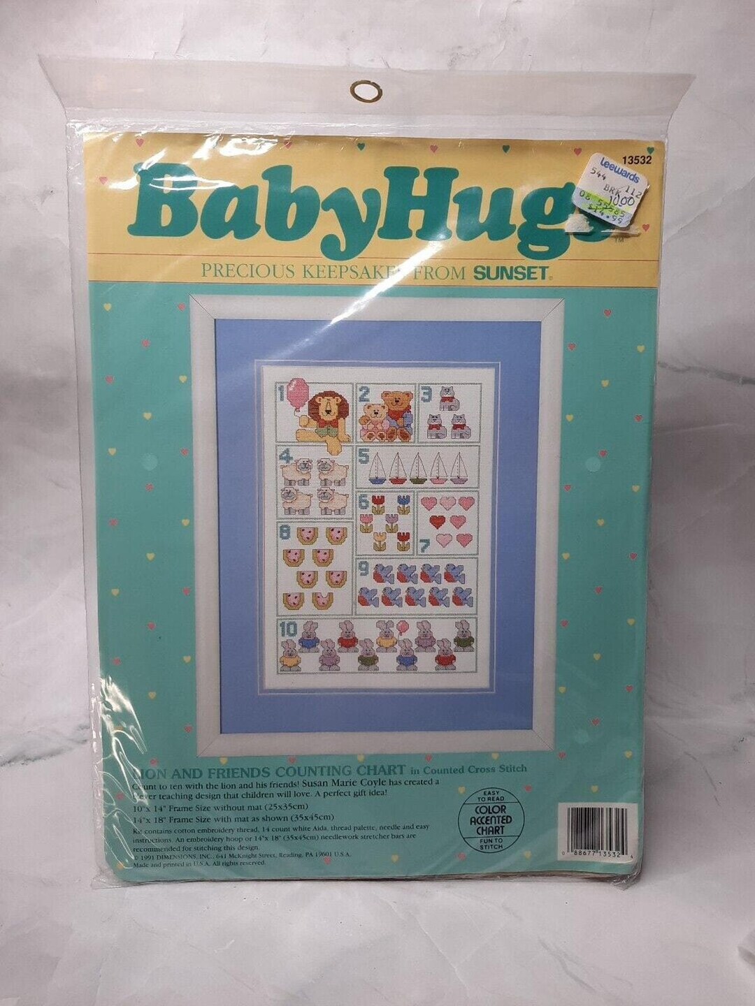 Vintage Dimensions Baby Hugs Lion and Friends Counting Chart in Cross ...