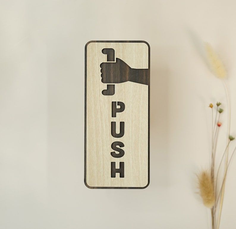 Pull/push Wooden Sign, Pull and Push Door Signs, Pull Push Wood Sign ...