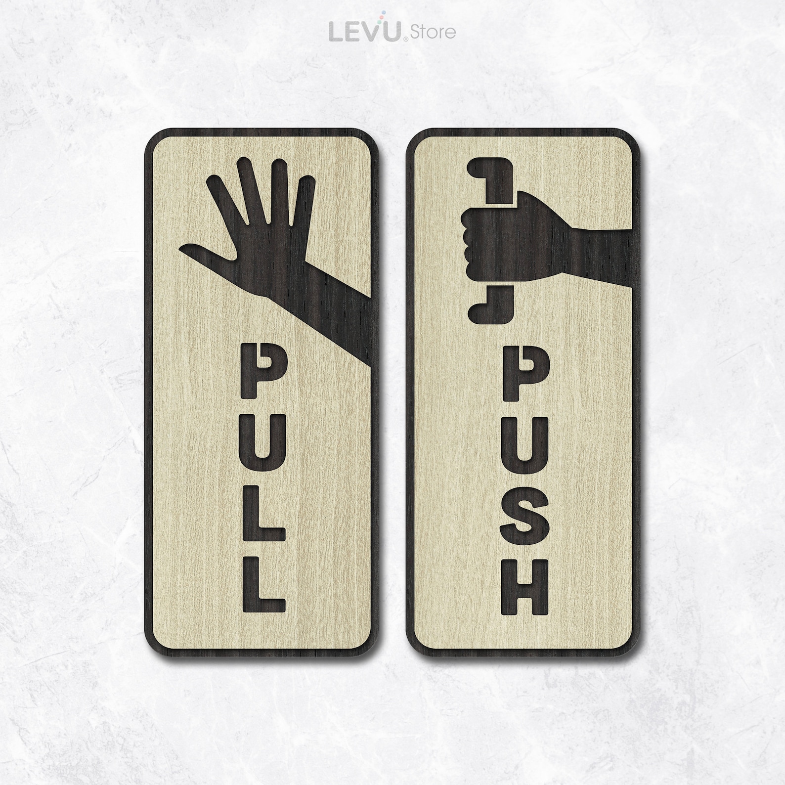 Wooden Push & Pull Door Sign Set, Doorway Signs, Hotel Doors, Office ...