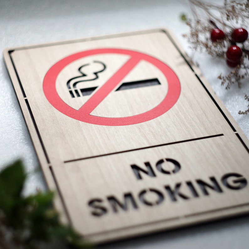 No Smoking Wooden Sign, No Smoking Area Sign, No Smoking Door Sign ...