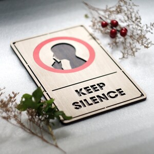 Keep Silence Wooden Sign, Keep Silence Area Sign, Keep Silence Door ...