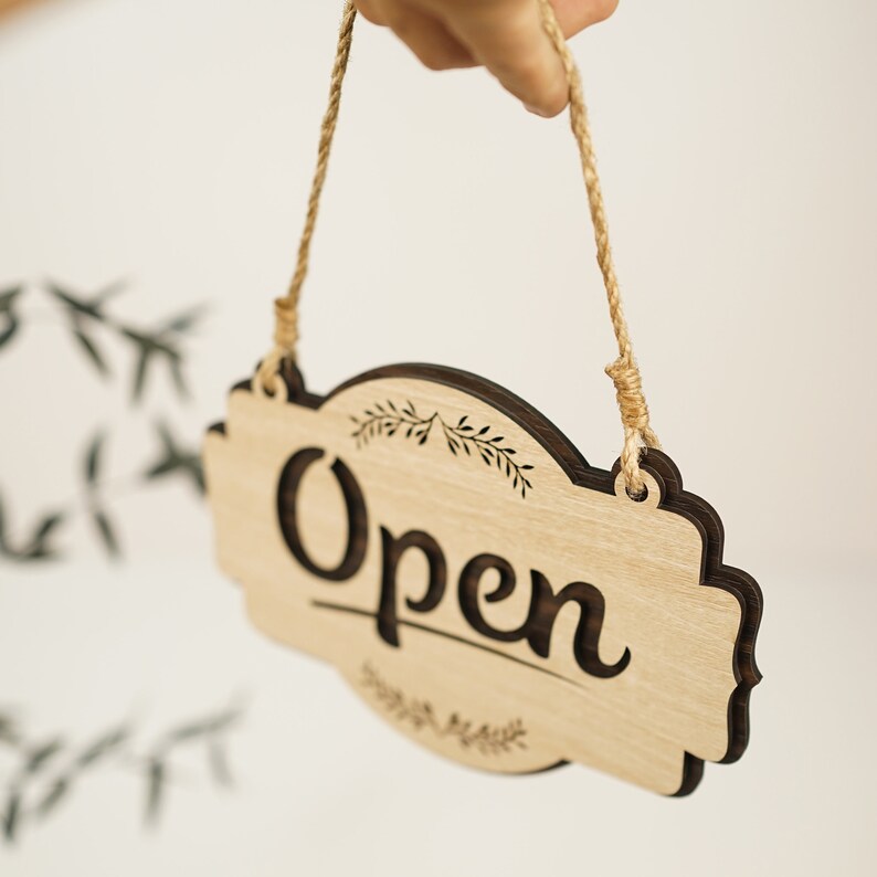 Open Closed Sign, Open Wood Sign, Closed Wood Sign, Double Sided ...