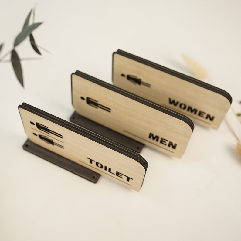 Toilet Sign, Men/women Toilet Sign, Wood Sign 3D, Toilet Wall Sign ...