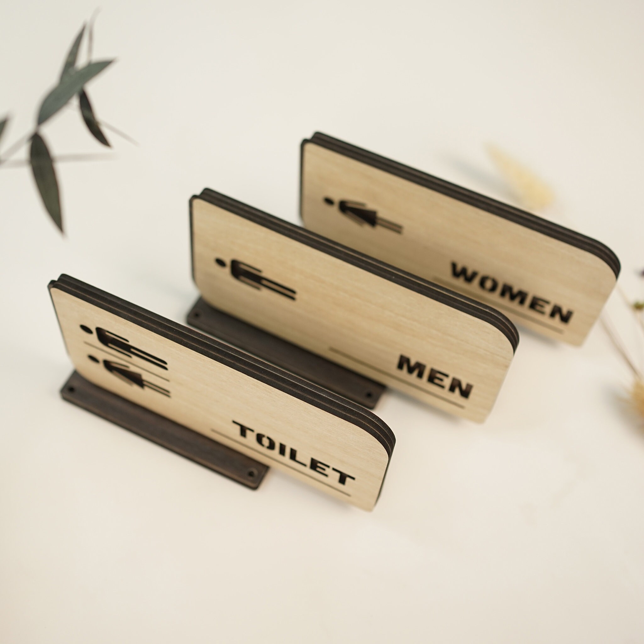 Toilet Sign, Men/women Toilet Sign, Wood Sign 3D, Toilet Wall Sign ...