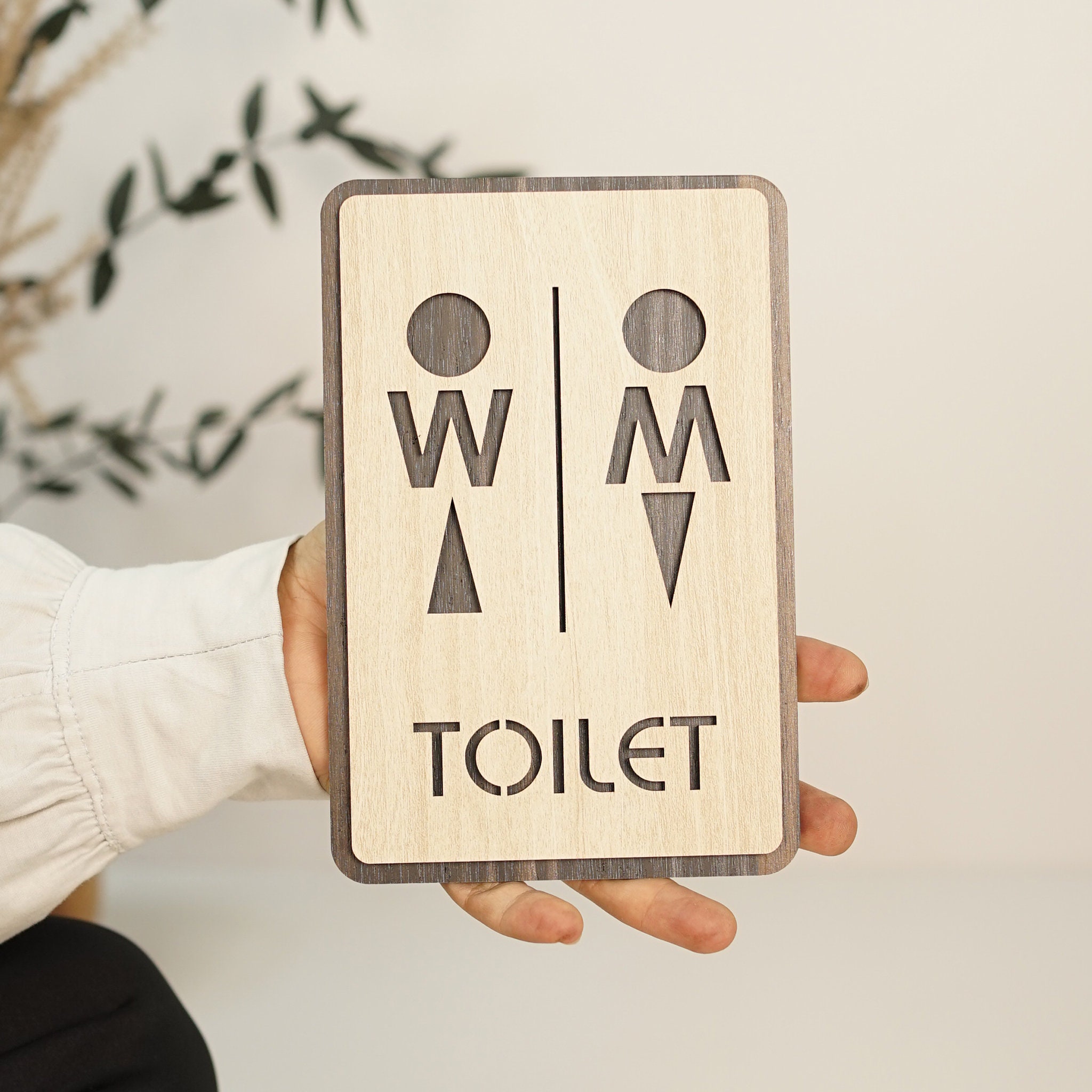 Toilet Wooden Sign, Restroom Sign, WC Sign, Bathroom Sign, Home Decor ...