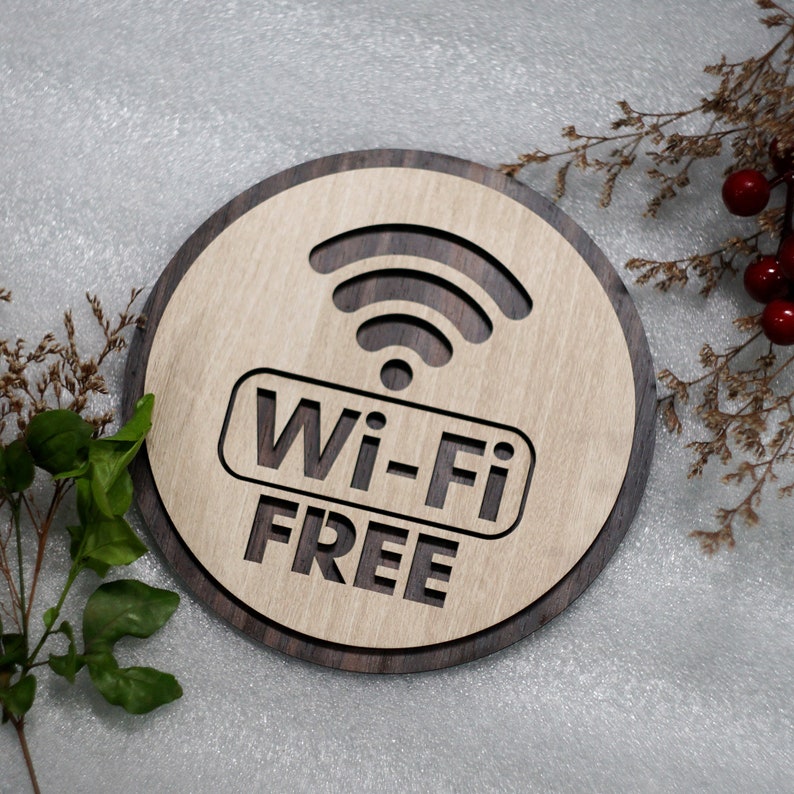 Wooden Free Wifi Sign, Wifi Symbol, Free Wifi Logo, Wooden Sign Decor ...