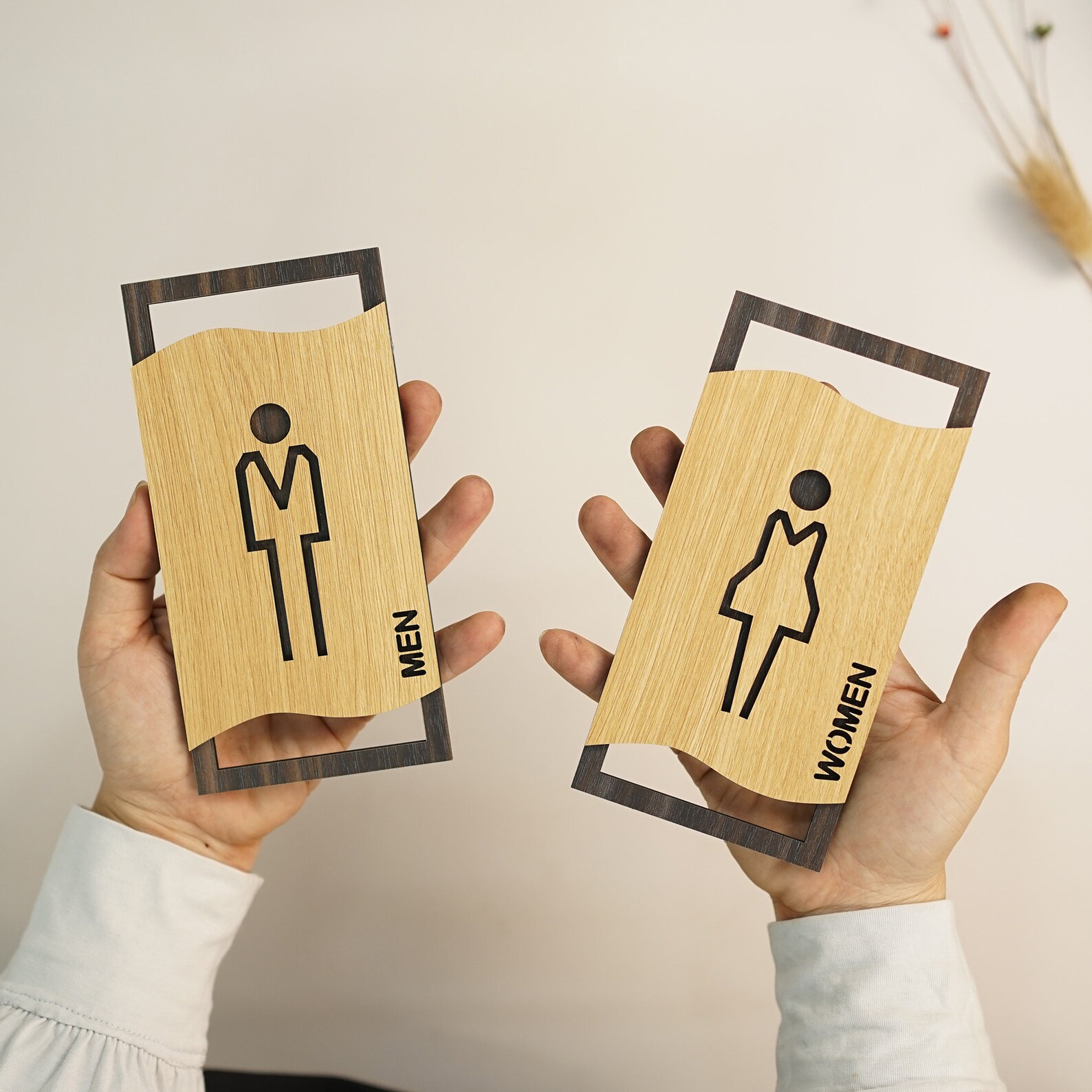 Restroom Sign, Mens Womens Bathroom Sign Custom, Toilet Door Signs ...