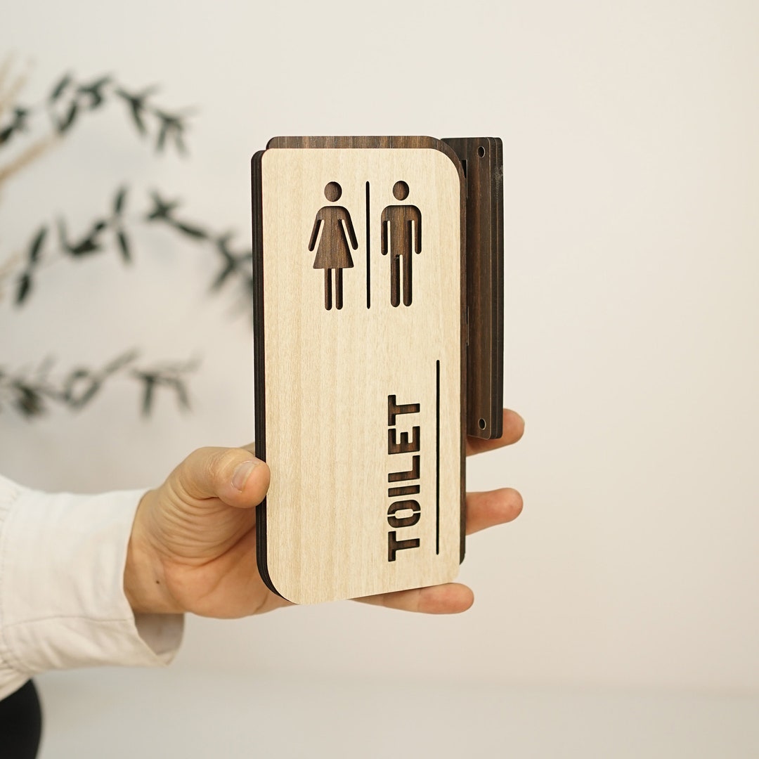Toilet Sign, Men/women Toilet Sign, Wood Sign 3D, Toilet Wall Sign ...