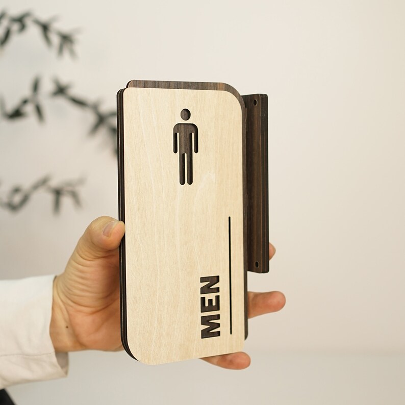 Toilet Sign, Men/women Toilet Sign, Wood Sign 3D, Toilet Wall Sign ...