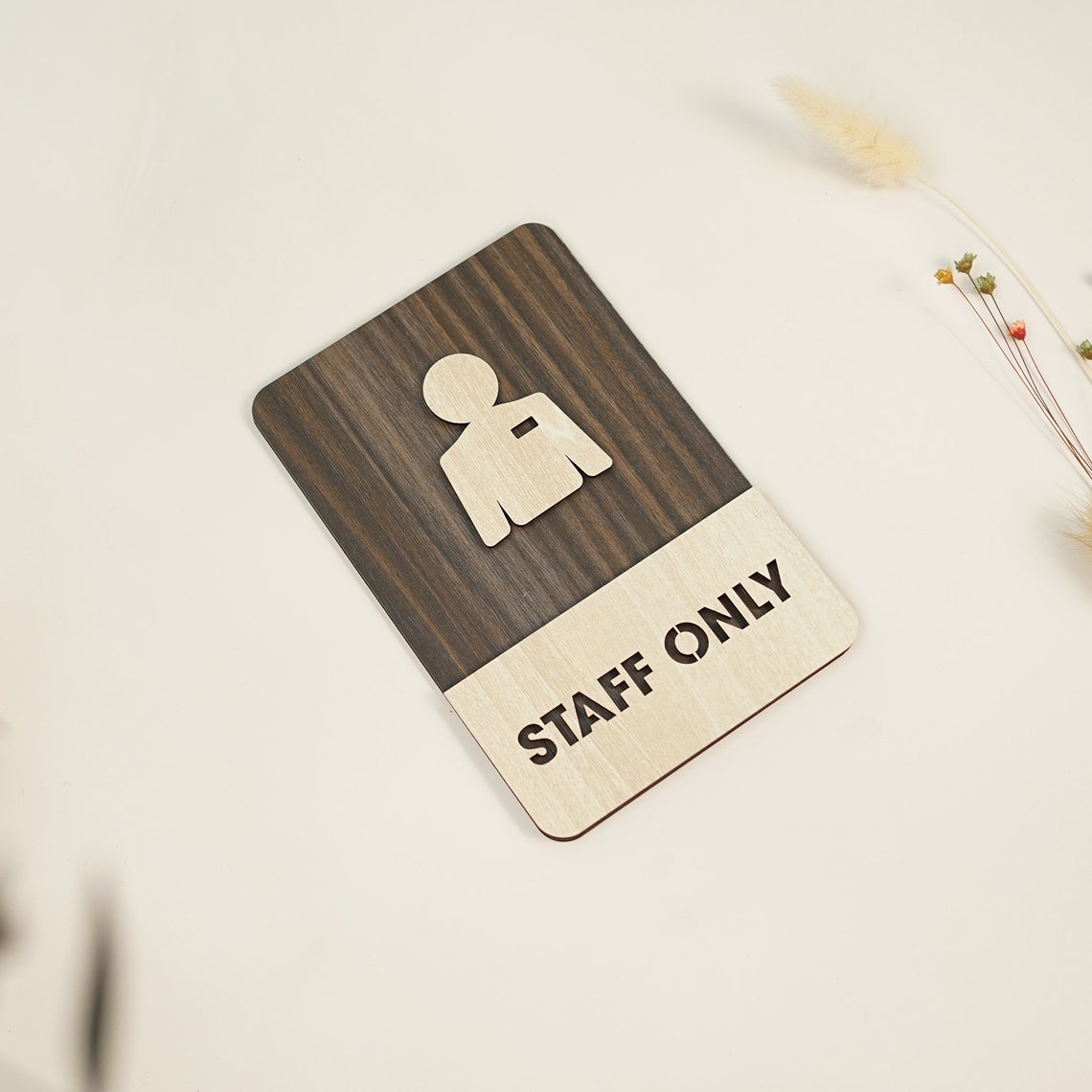 Staff Only Sign, Staff Only Wooden Sign, Staff Only Area Warning, 3D ...