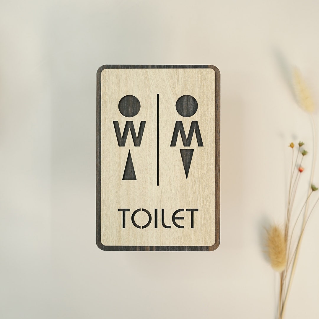 Toilet Wooden Sign, Restroom Sign, WC Sign, Bathroom Sign, Home Decor ...