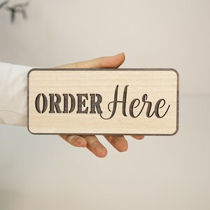Order Here Sign, Order Here Wooden Sign, Wood Sign 3D, Door Sticker ...