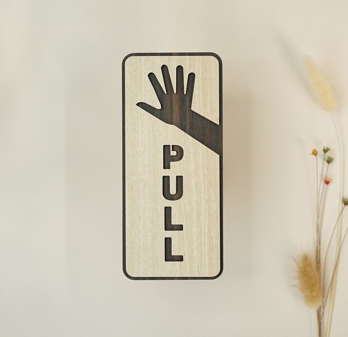 Pull/push Wooden Sign, Pull and Push Door Signs, Pull Push Wood Sign ...