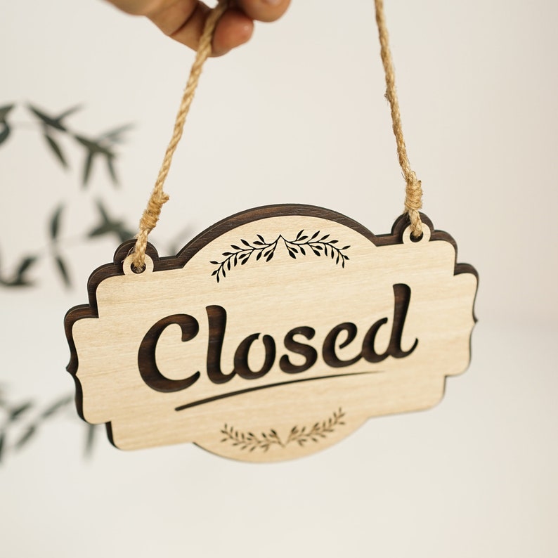Open Closed Sign, Open Wood Sign, Closed Wood Sign, Double Sided ...