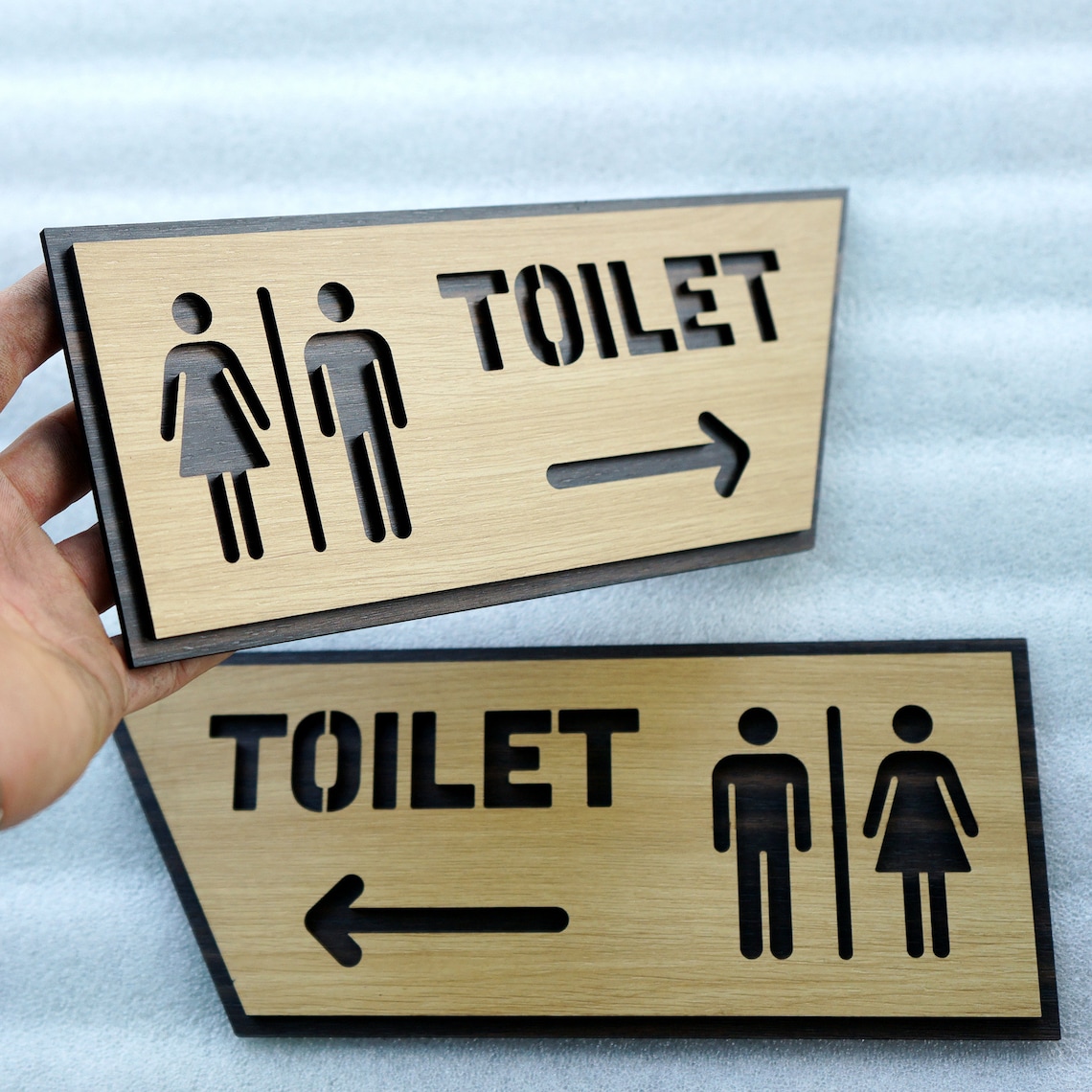 Wooden Toilet Door Sign Decor, Restroom Sign, Bathroom Signs, WC Sign ...