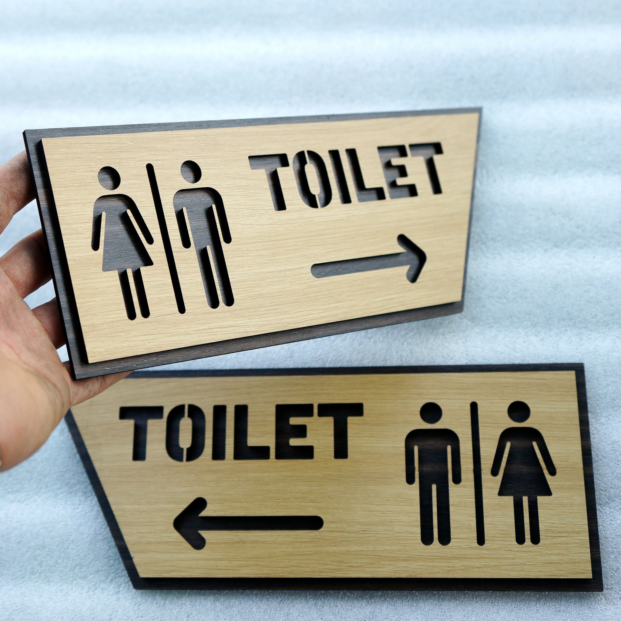 Wooden Toilet Door Sign Decor, Restroom Sign, Bathroom Signs, WC Sign ...