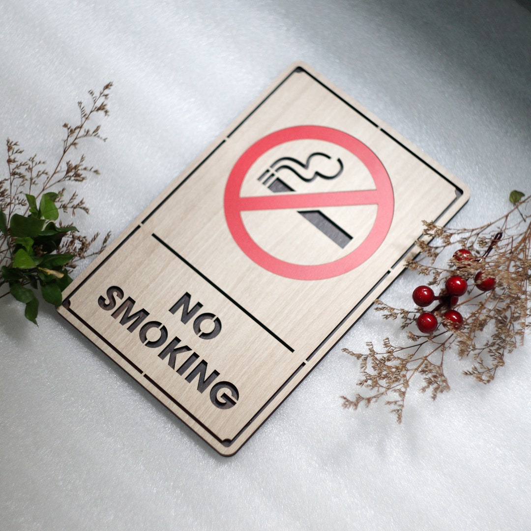 No Smoking Wooden Sign, No Smoking Area Sign, No Smoking Door Sign ...