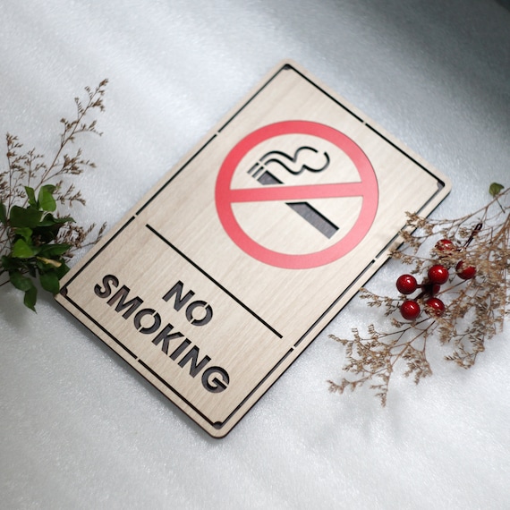 No Smoking Wooden Sign No Smoking Area Sign No Smoking Door - Etsy