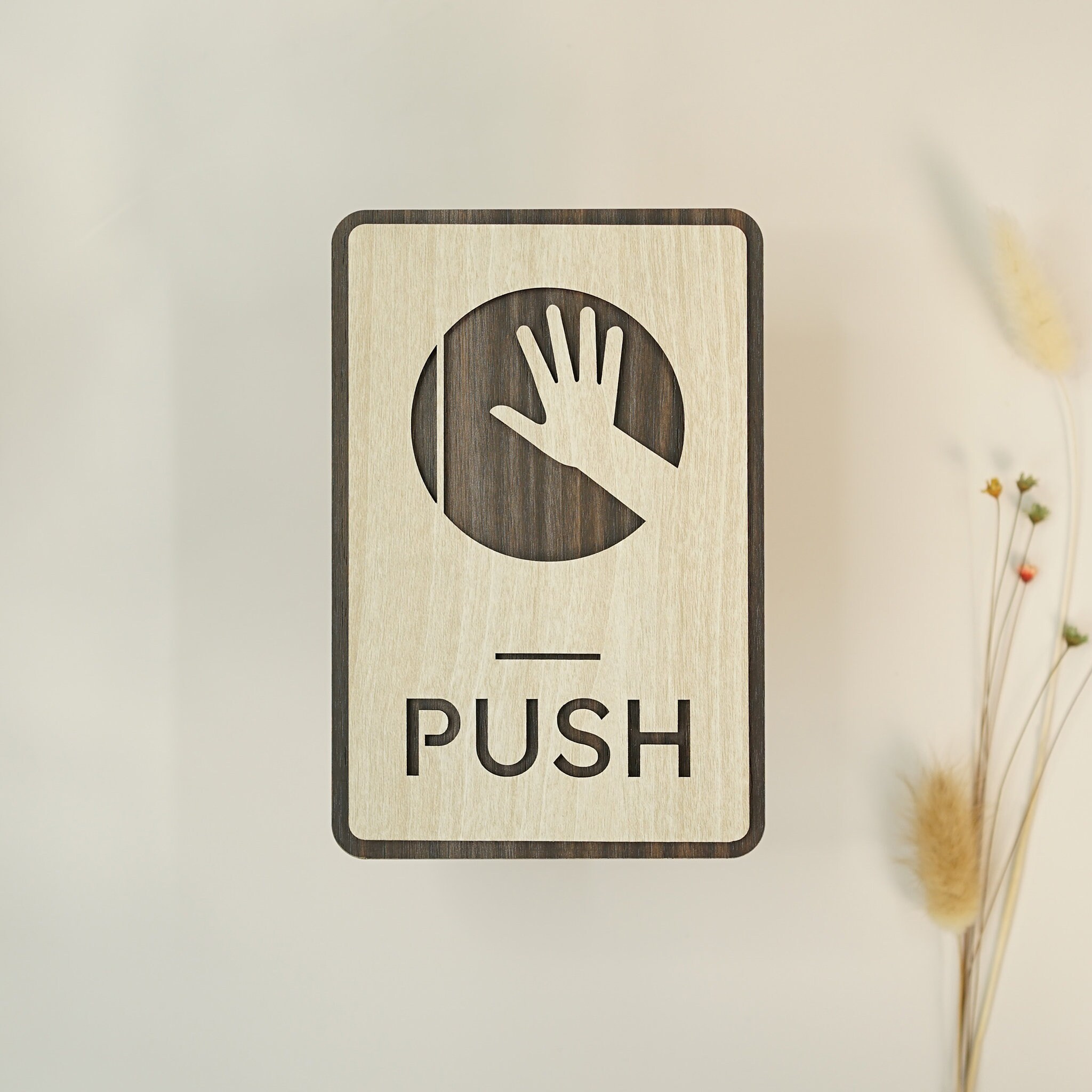 Pull Push Wooden Sign, Set of 2 Pull & Push Signs, Pull and Push Door Signs, Home Decor Signs ...