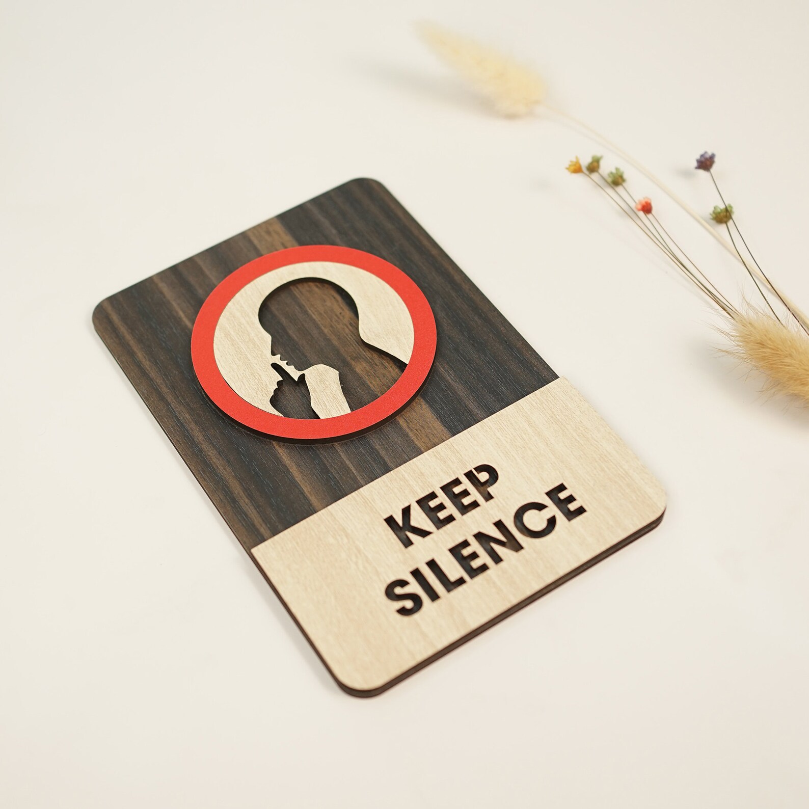 Keep Silence Sign, Keep Silence Wooden Sign, Keep Silence Area Warning ...