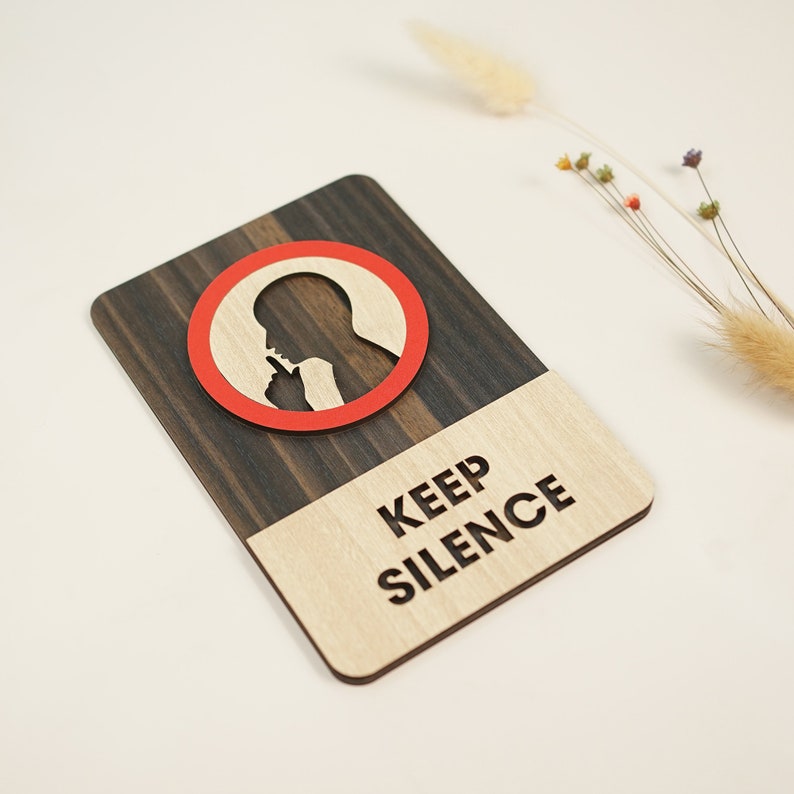 Keep Silence Sign, Keep Silence Wooden Sign, Keep Silence Area Warning ...