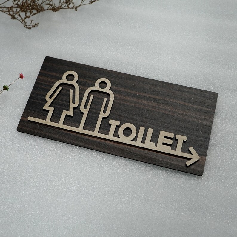 Toilet Wood Sign, Restroom Sign, Bathroom Sign, WC Sign, Wooden Door ...