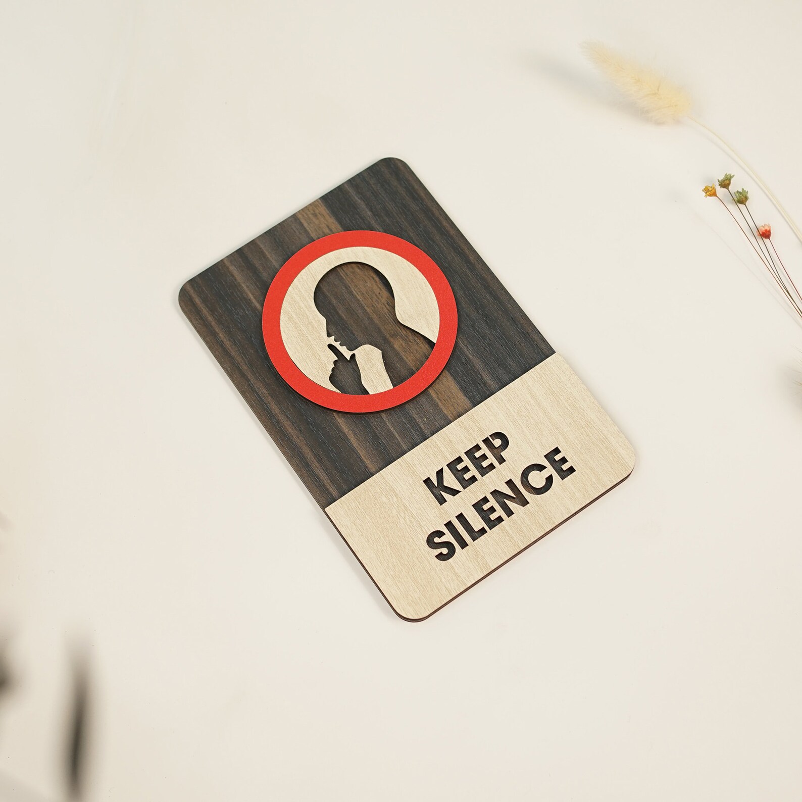 Keep Silence Sign, Keep Silence Wooden Sign, Keep Silence Area Warning ...