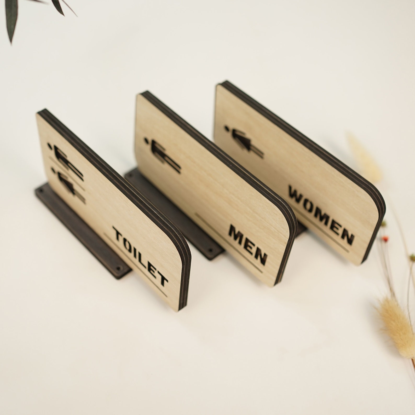 Toilet Sign, Men/women Toilet Sign, Wood Sign 3D, Toilet Wall Sign ...