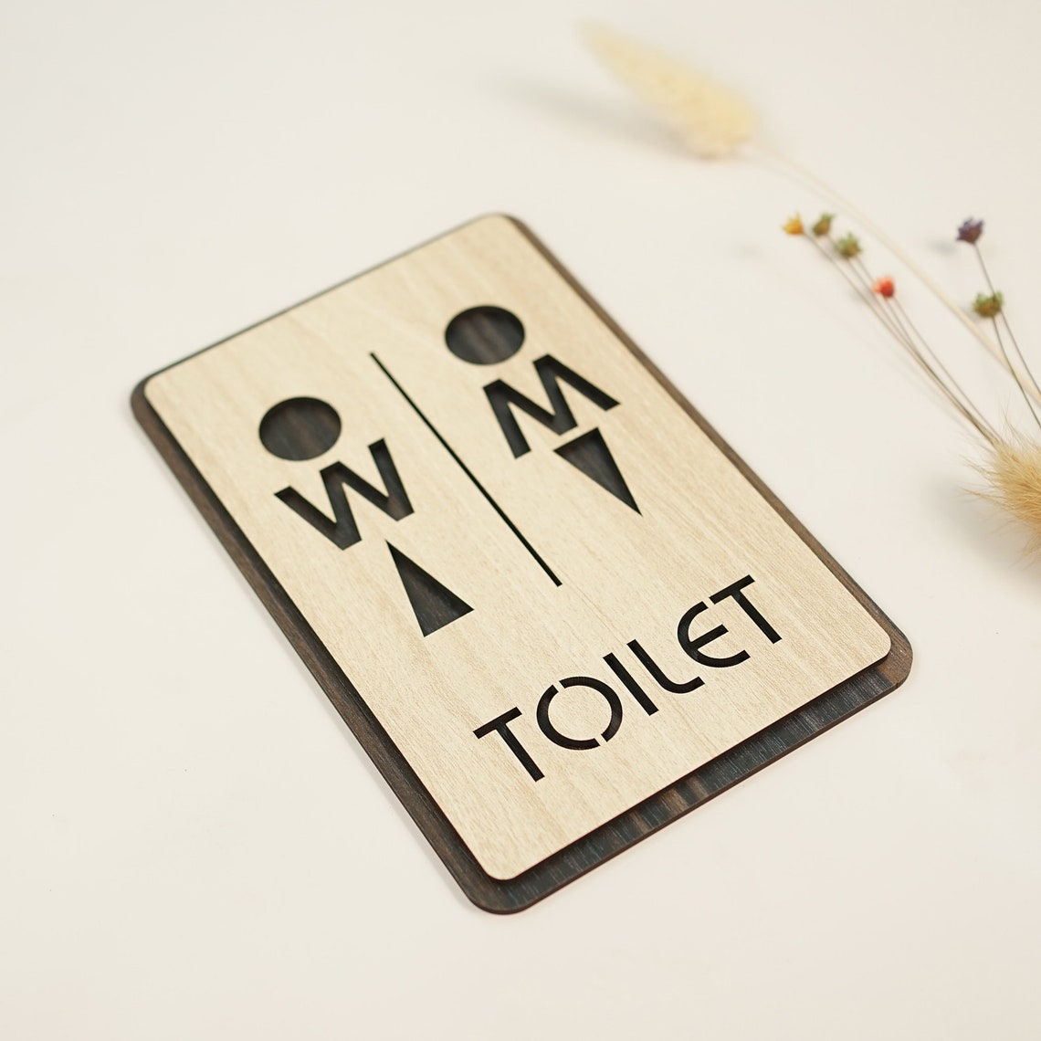 Toilet Wooden Sign, Restroom Sign, WC Sign, Bathroom Sign, Home Decor ...