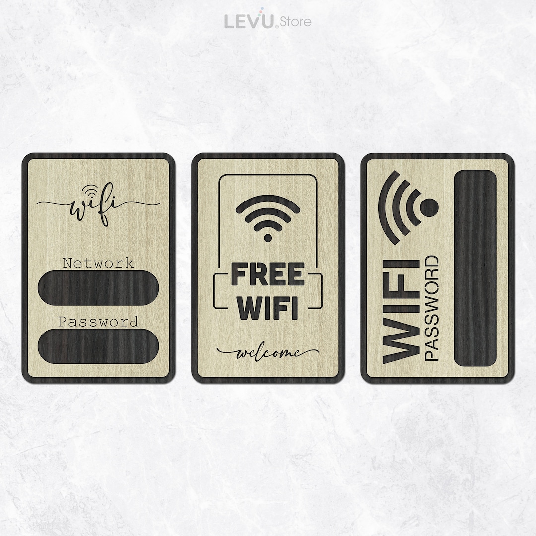 Wifi Password Sign, Free Wifi Sign, Wooden Wifi Sign, Public Sign ...