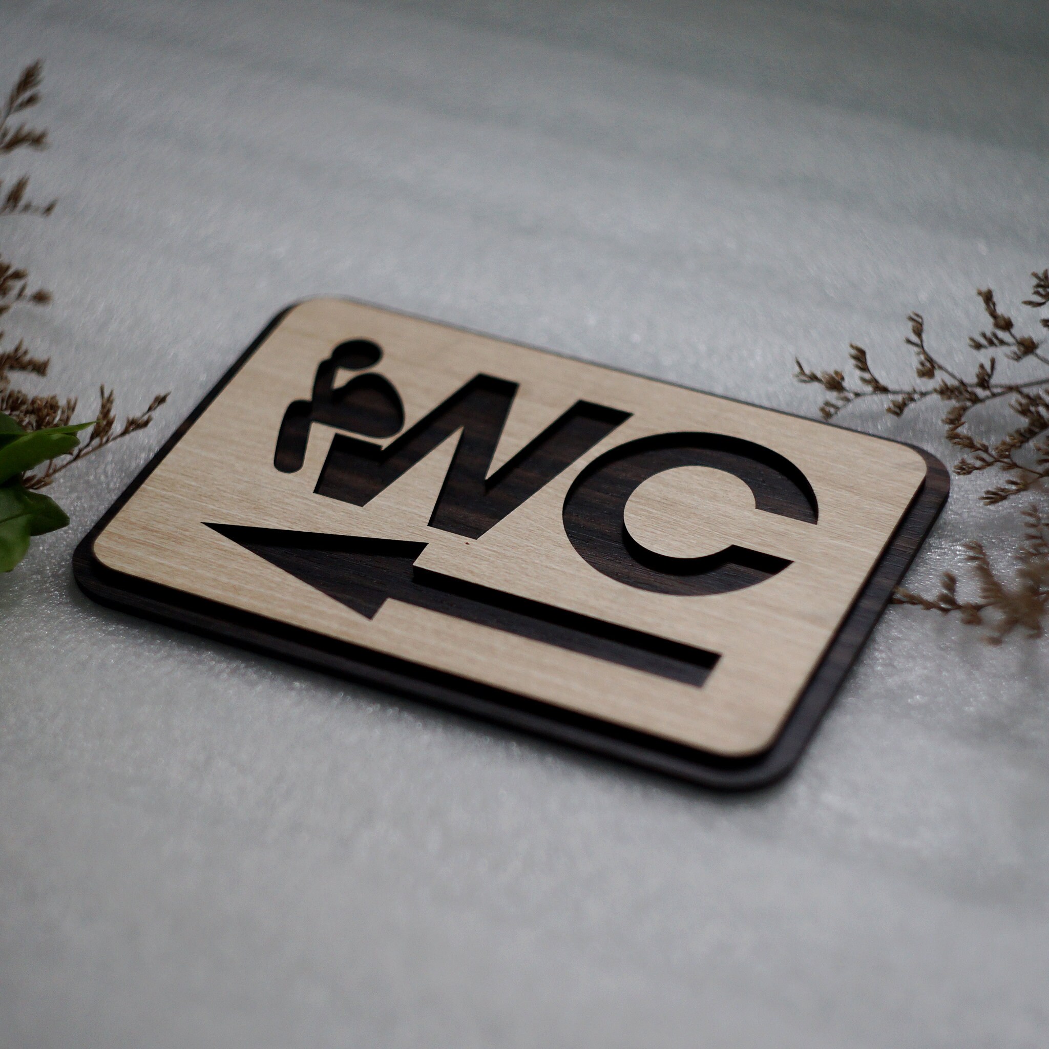 WC Sign, Toilet Door Sign, Wooden Restroom Sign, Handmade Restroom ...