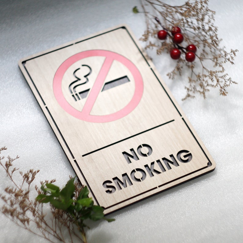 No Smoking Wooden Sign, No Smoking Area Sign, No Smoking Door Sign ...