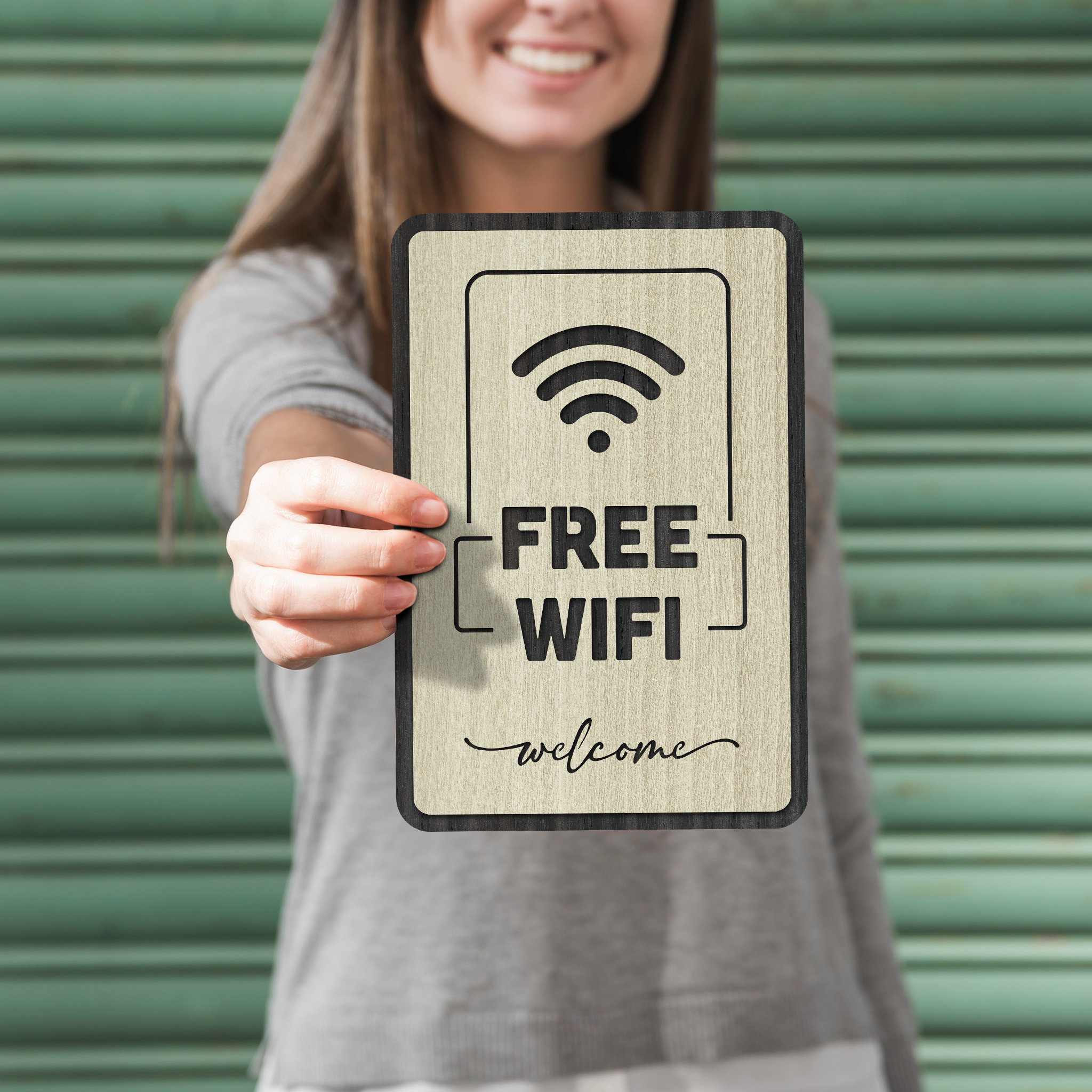 Wifi Password Sign, Free Wifi Sign, Wooden Wifi Sign, Public Sign ...