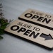 Slide to Open Sign, Wooden Sign, Office Decor, Hotel / Boutique / Store ...