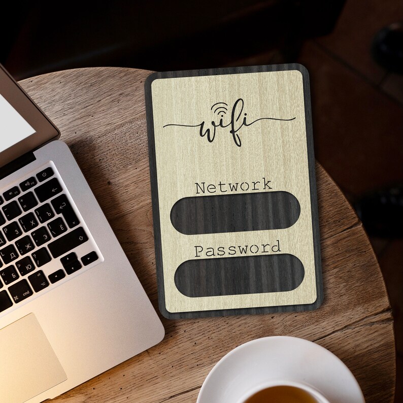 Wifi Password Sign, Free Wifi Sign, Wooden Wifi Sign, Public Sign ...